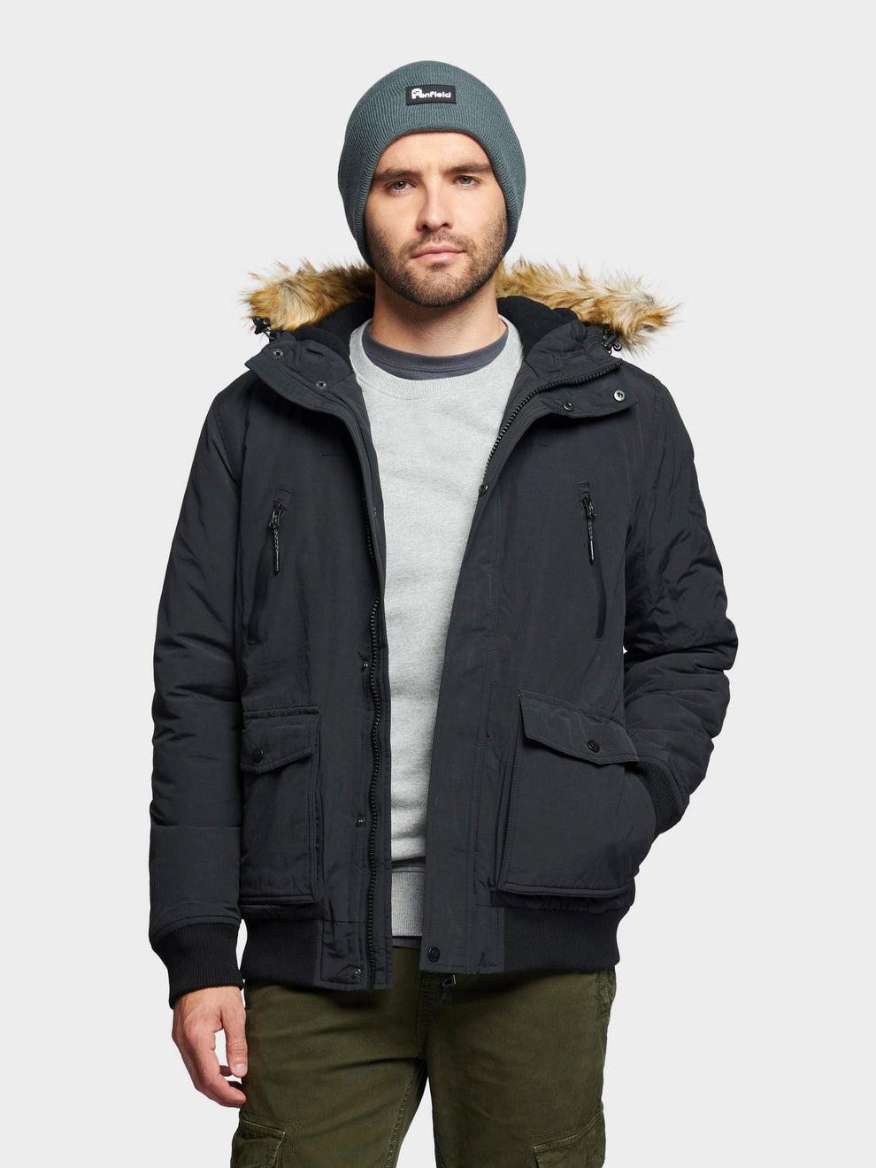 Hudson Script Arctic Bomber Jacket in Black – Penfield