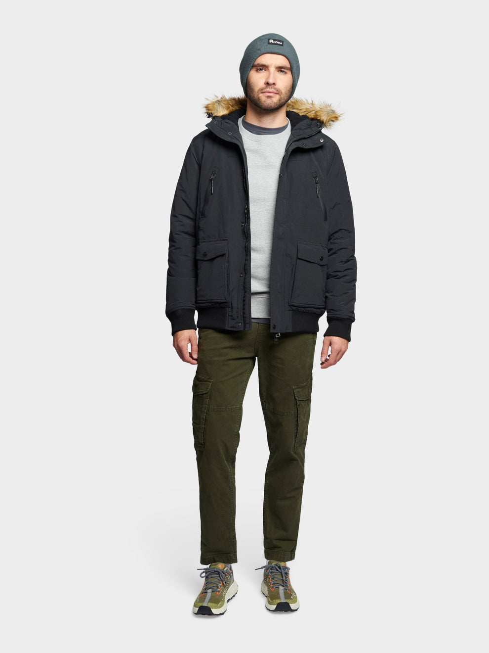 Hudson Script Arctic Bomber Jacket in Black – Penfield