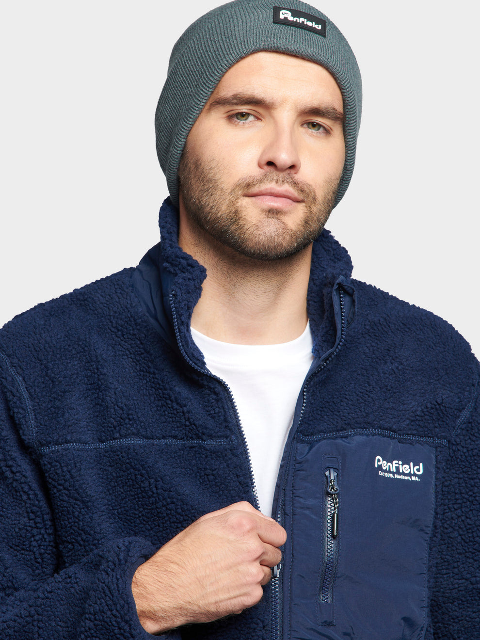 Hudson Script Fleece Jacket in Navy Blue – Penfield